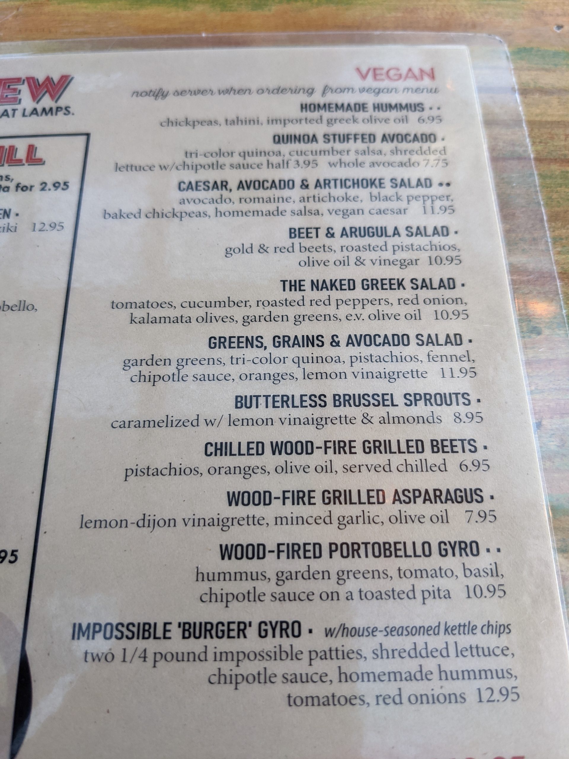 Kid Cashew Impresses With Solid Vegan Section of Menu